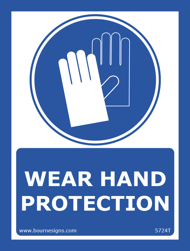 335724 SIGN WHITE VINYL SELF ADHESIVE, #5724 200X150MM WEAR GLOVES ...