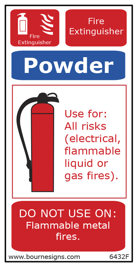 336432 FIRE EQUIPMENT SIGN POWDER, FIRE EXTINGUISHER 200X100MM | IMPA ...